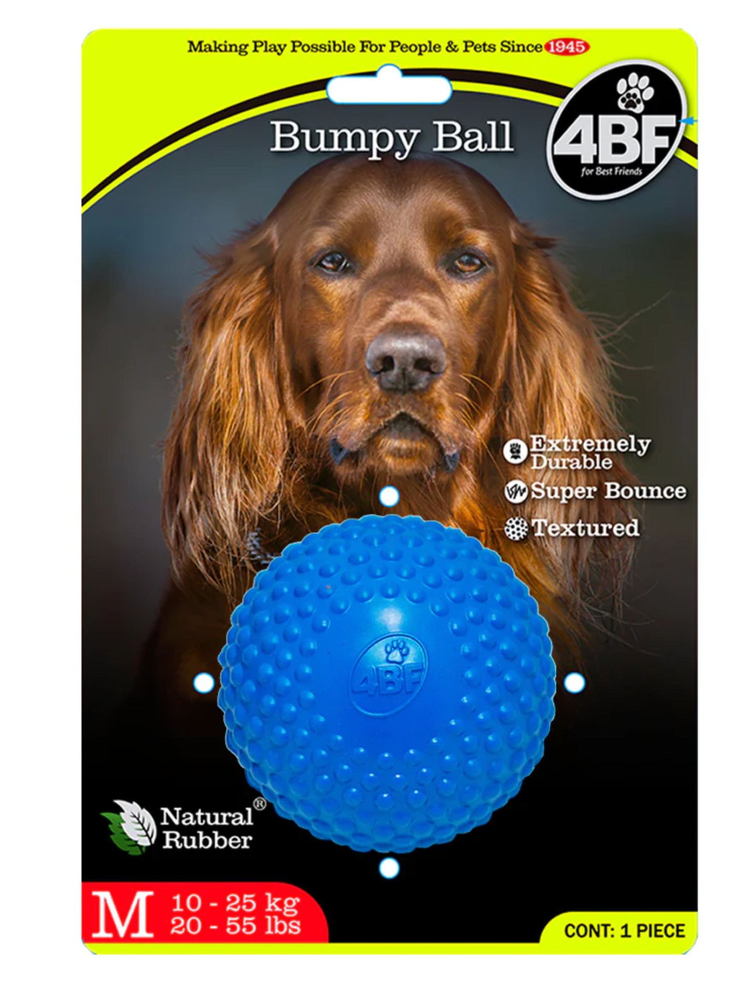 4BF - Bumpy Ball - Blue | Fetched-Up | Pet Supplies