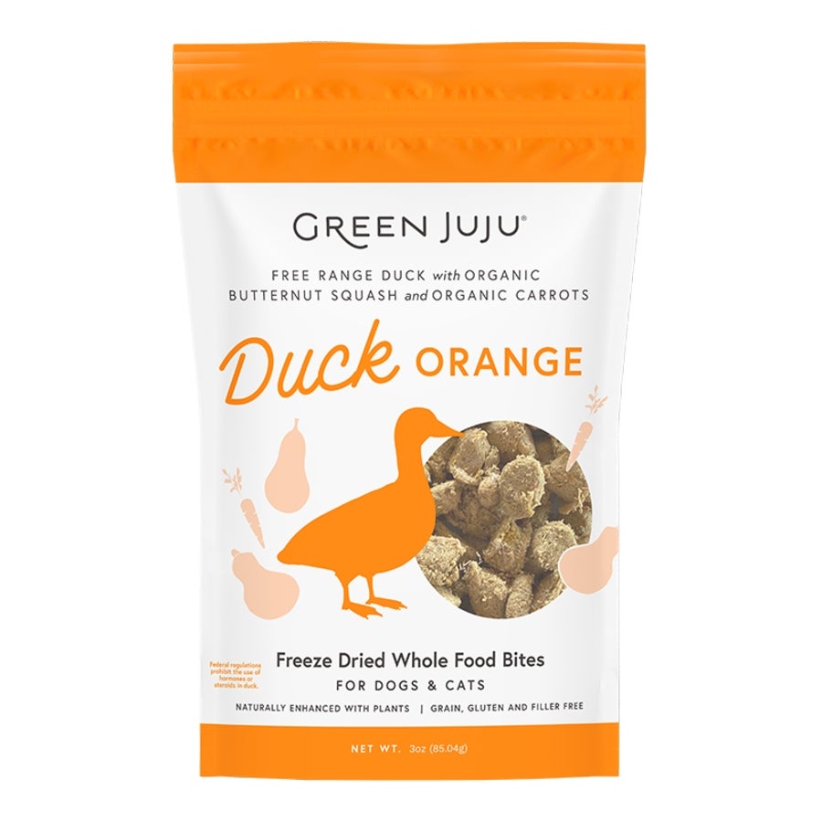 Green Juju Freeze Dried Duck Orange - 3 oz | Fetched-Up | Pet Supplies